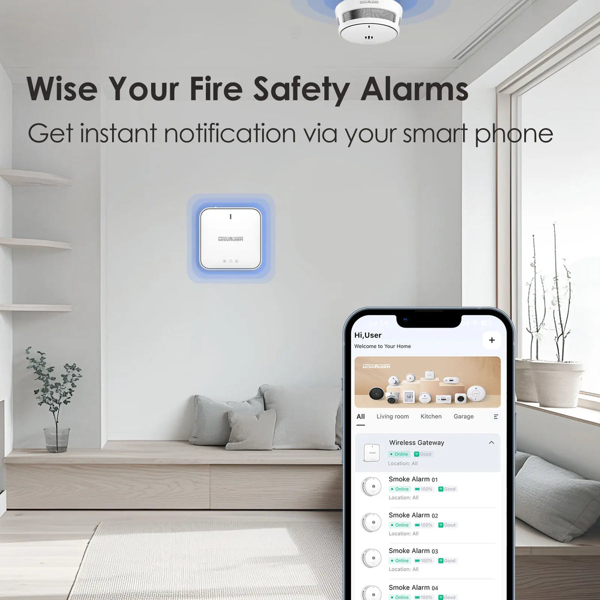 Wisualarm Gateway and Smoke Alarms | 10 Years Battery – WISUALARM UK