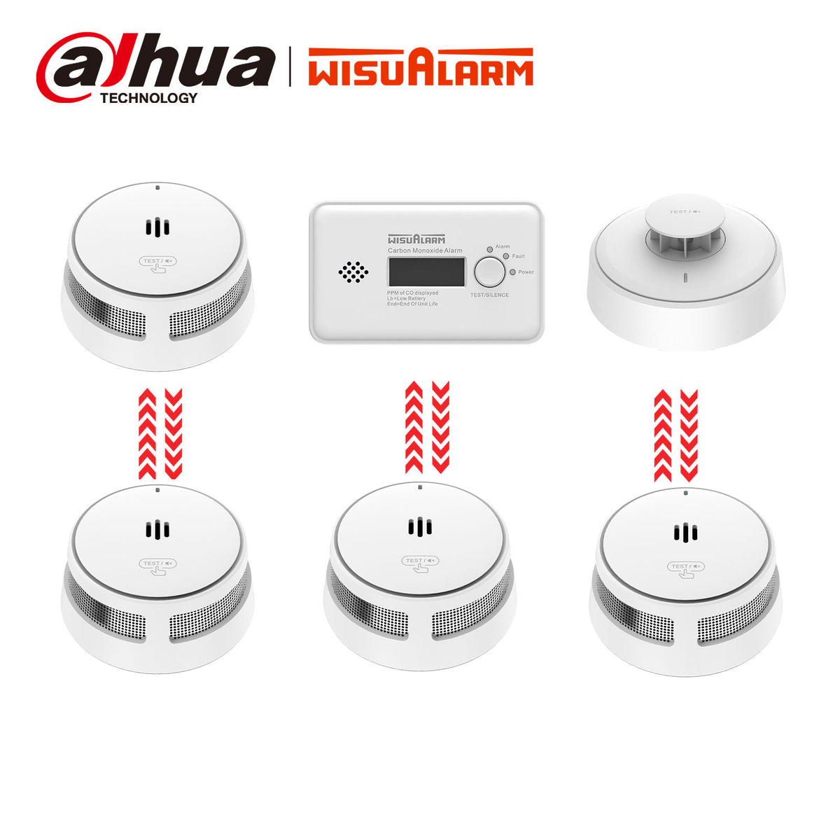 6PC Interlinked Smoke & CO & Heat Alarm - Wisualarm – WISUALARM UK